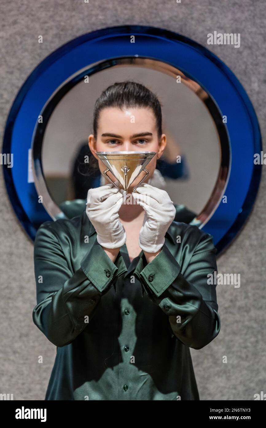 London, UK. 10th Feb, 2023. Christopher Dresser. Conical Sugar Bowl ...