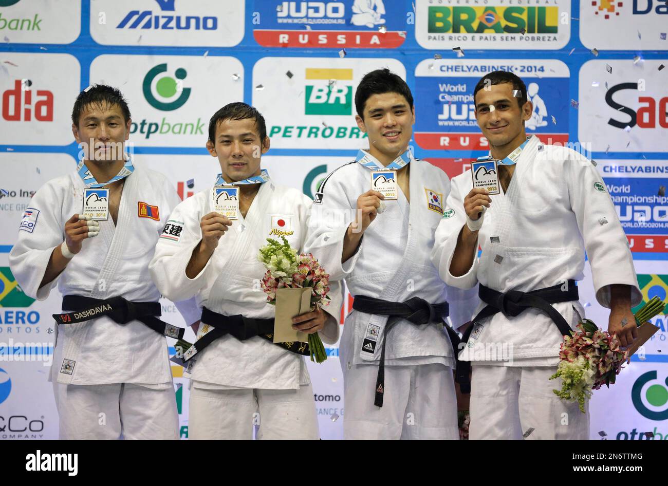 Medal winners from the -60kg category at the World Judo Championships ...