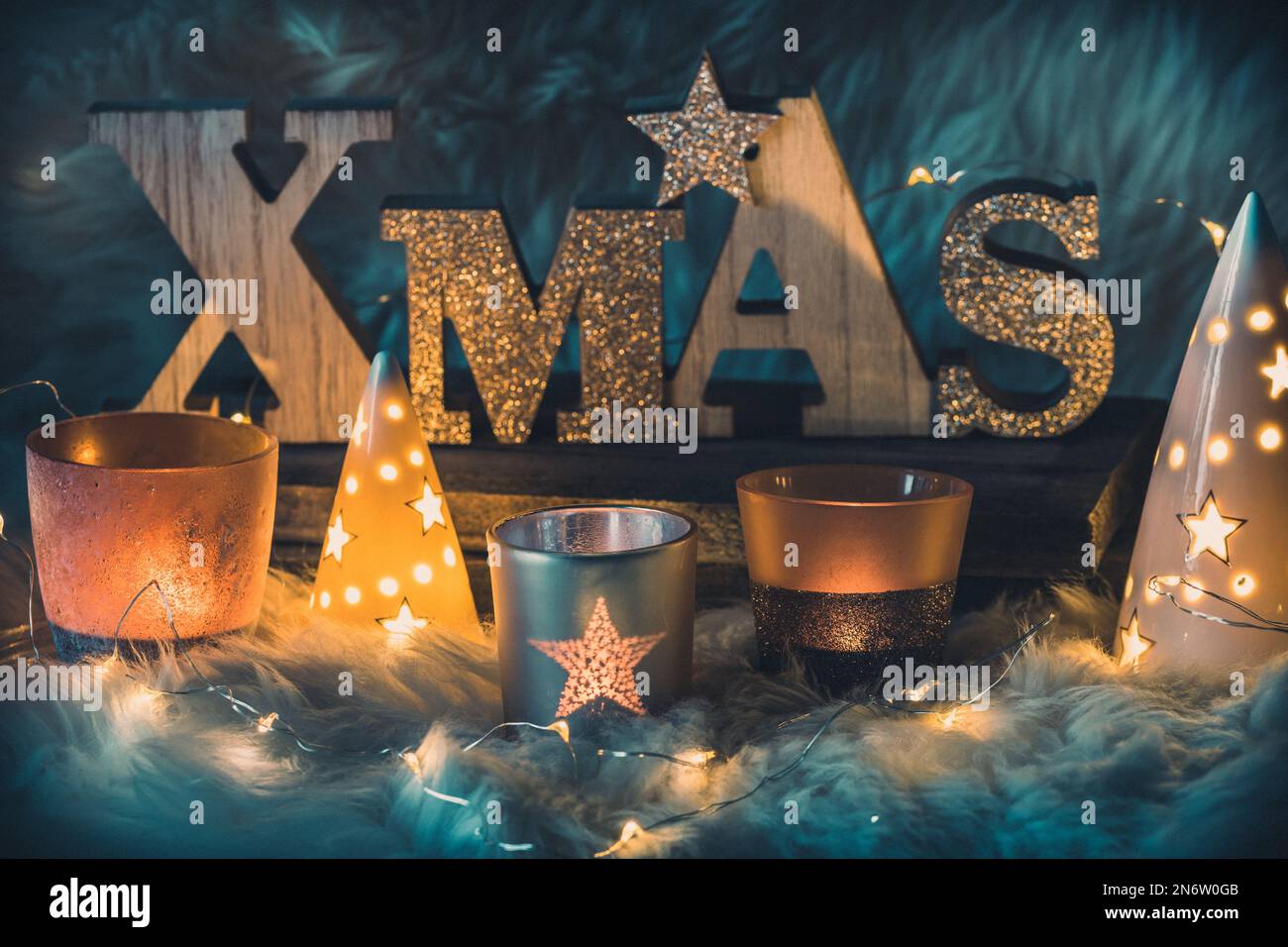 Word xmas in wooden capital letters, uppercase, and different christmas ...