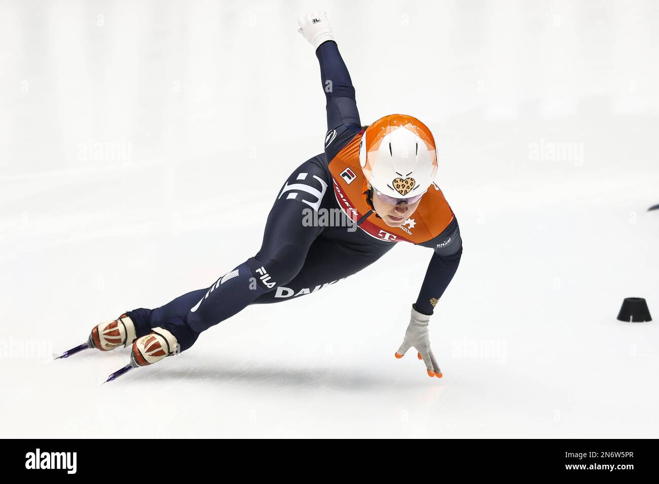 DORDRECHT - 10/02/2023, Yara van Kerkhof (NED) in action in the 500 ...