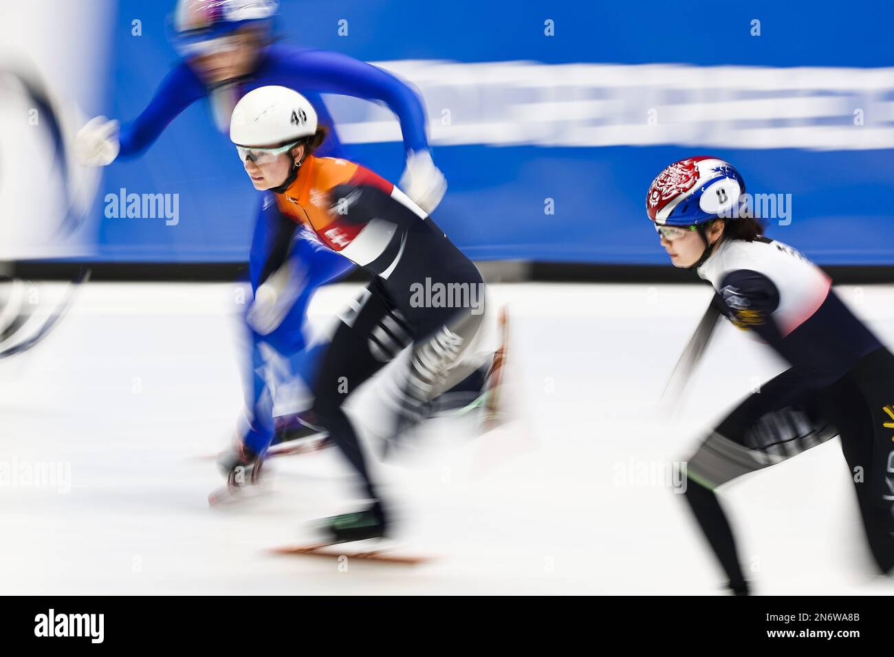 DORDRECHT - 10/02/2023, Selma Poutsma (NED) in action in the 500 meter ...
