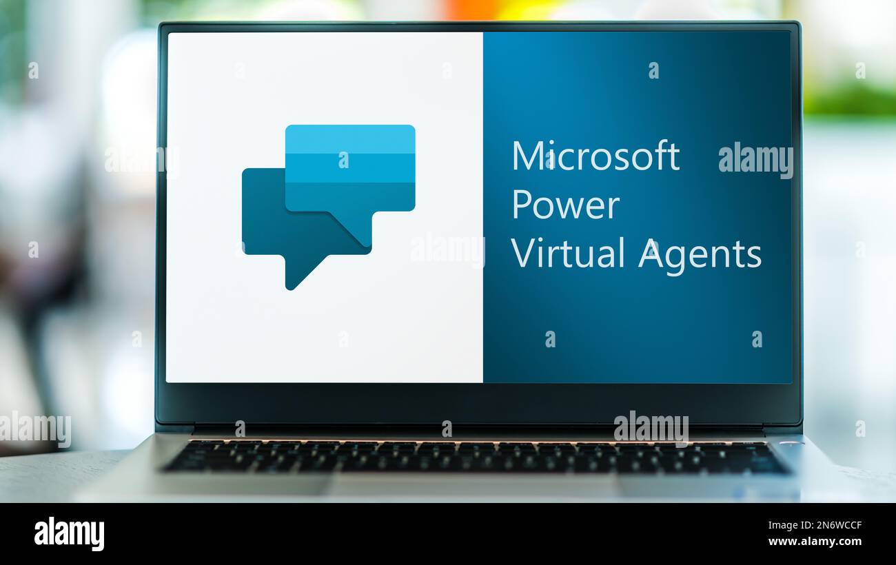 POZNAN, POL - MAY 24, 2022: Laptop computer displaying logo of ...