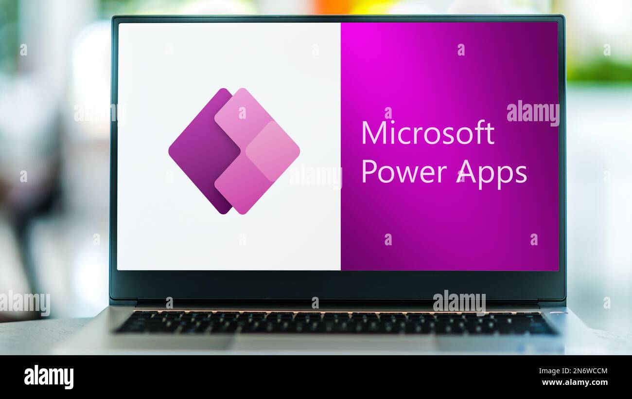 POZNAN, POL - MAY 24, 2022: Laptop computer displaying logo of Microsoft Power Apps Stock Photo ...