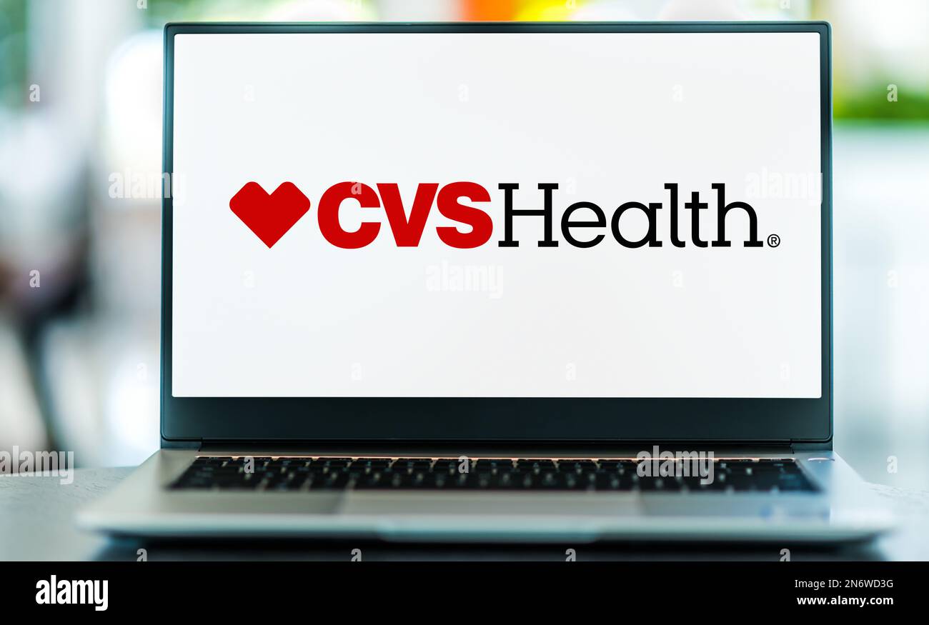POZNAN, POL - JUN 28, 2022: Laptop computer displaying logo of CVS ...