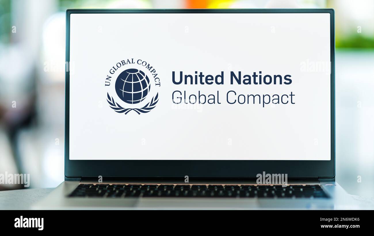 POZNAN, POL - NOV 22, 2022: Laptop computer displaying logo of The ...