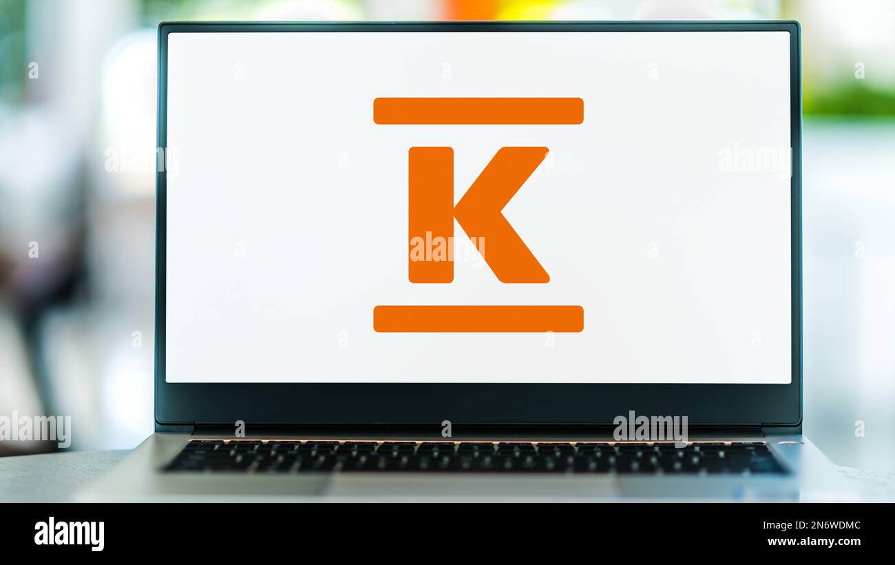 POZNAN, POL - NOV 22, 2022: Laptop computer displaying logo of Kesko ...