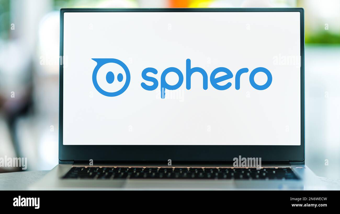 POZNAN, POL - DEC 28, 2022: Laptop computer displaying logo of Sphero ...