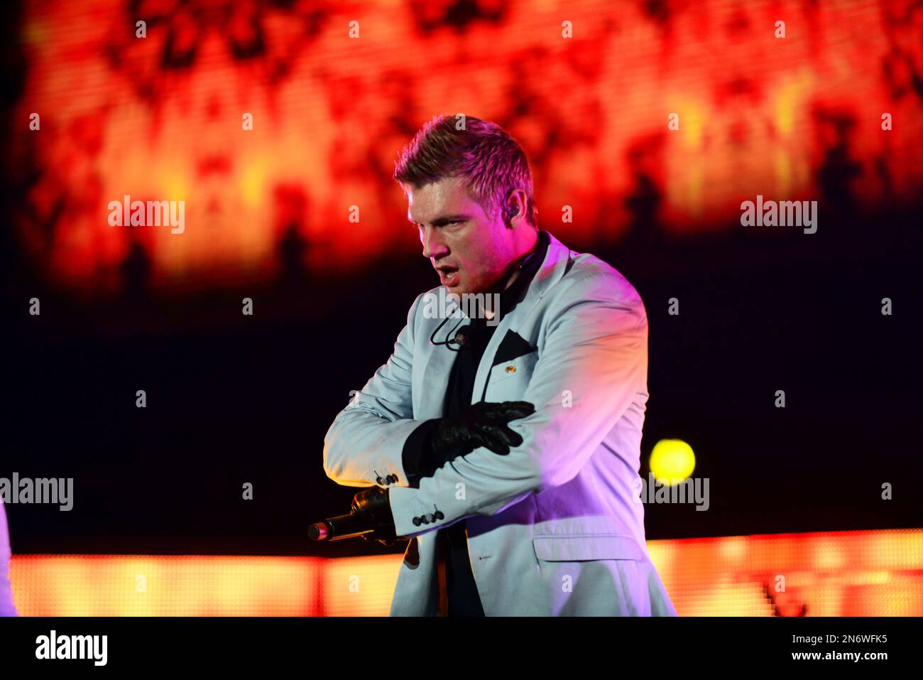 Nick Carter of Backstreet Boys performing at Chastain Park Amphitheatre ...