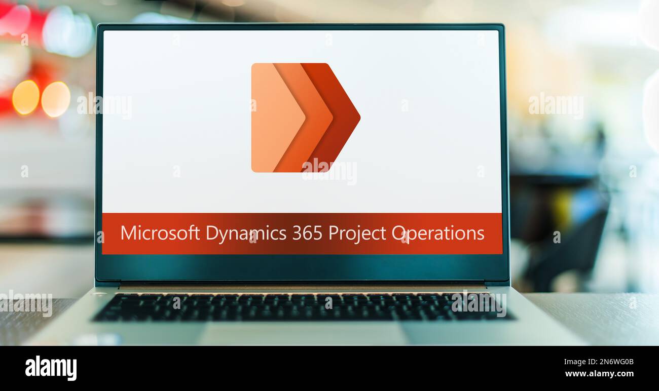 POZNAN, POL - MAY 24, 2022: Laptop computer displaying logo of ...