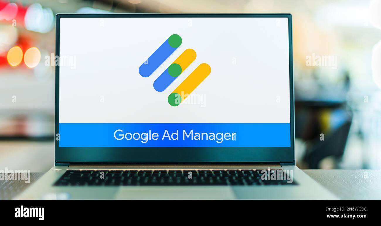 POZNAN, POL - JUN 1, 2022: Laptop computer displaying logo of Google Ad ...