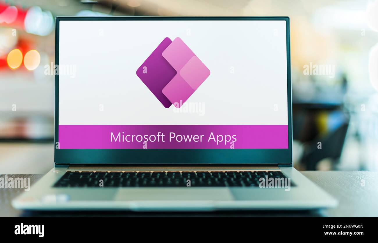 POZNAN, POL - MAY 24, 2022: Laptop computer displaying logo of Microsoft Power Apps Stock Photo ...