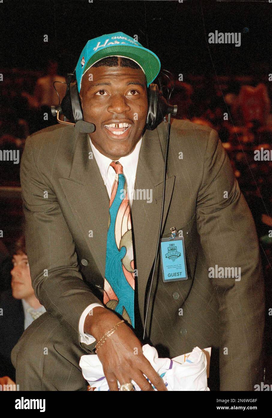Larry Johnson of UNLV smiles during an interview at New York's Madison ...