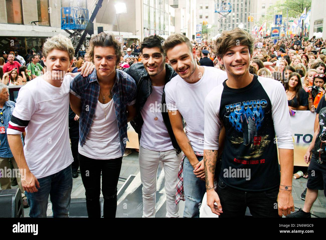 One Direction band members, from left, Niall Horan, Harry Styles, Zayn ...