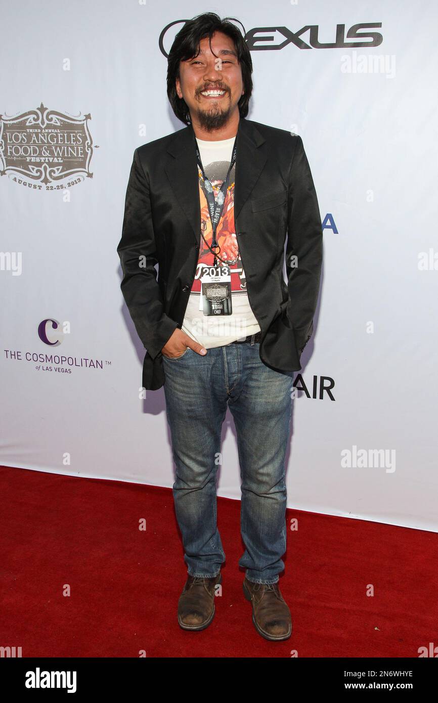 Chef Edward Lee arrives at the LA Food and Wine Festival's Festa ...