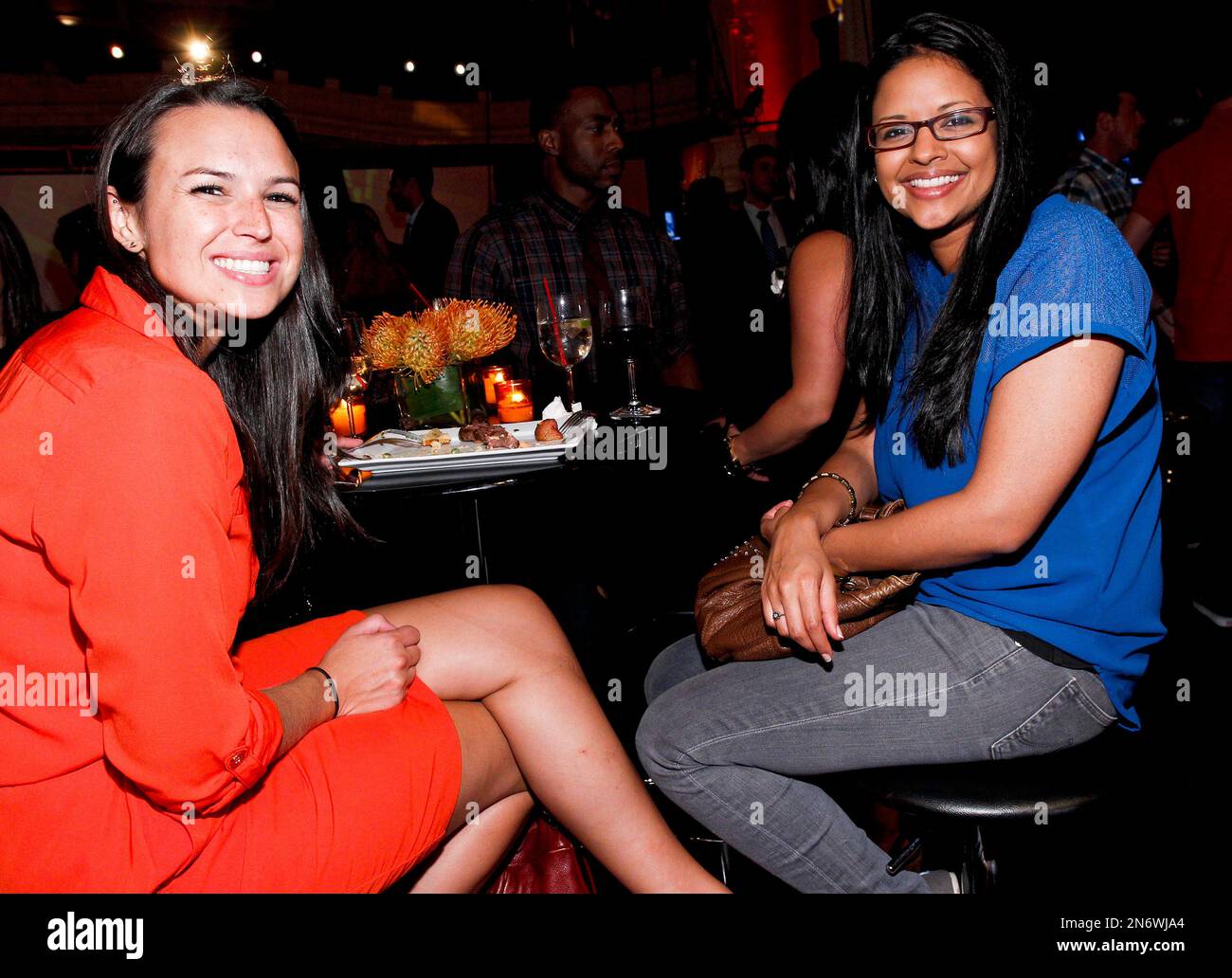 Attendees of the NFL party during NFL Fantasy Draft Week enjoy ...