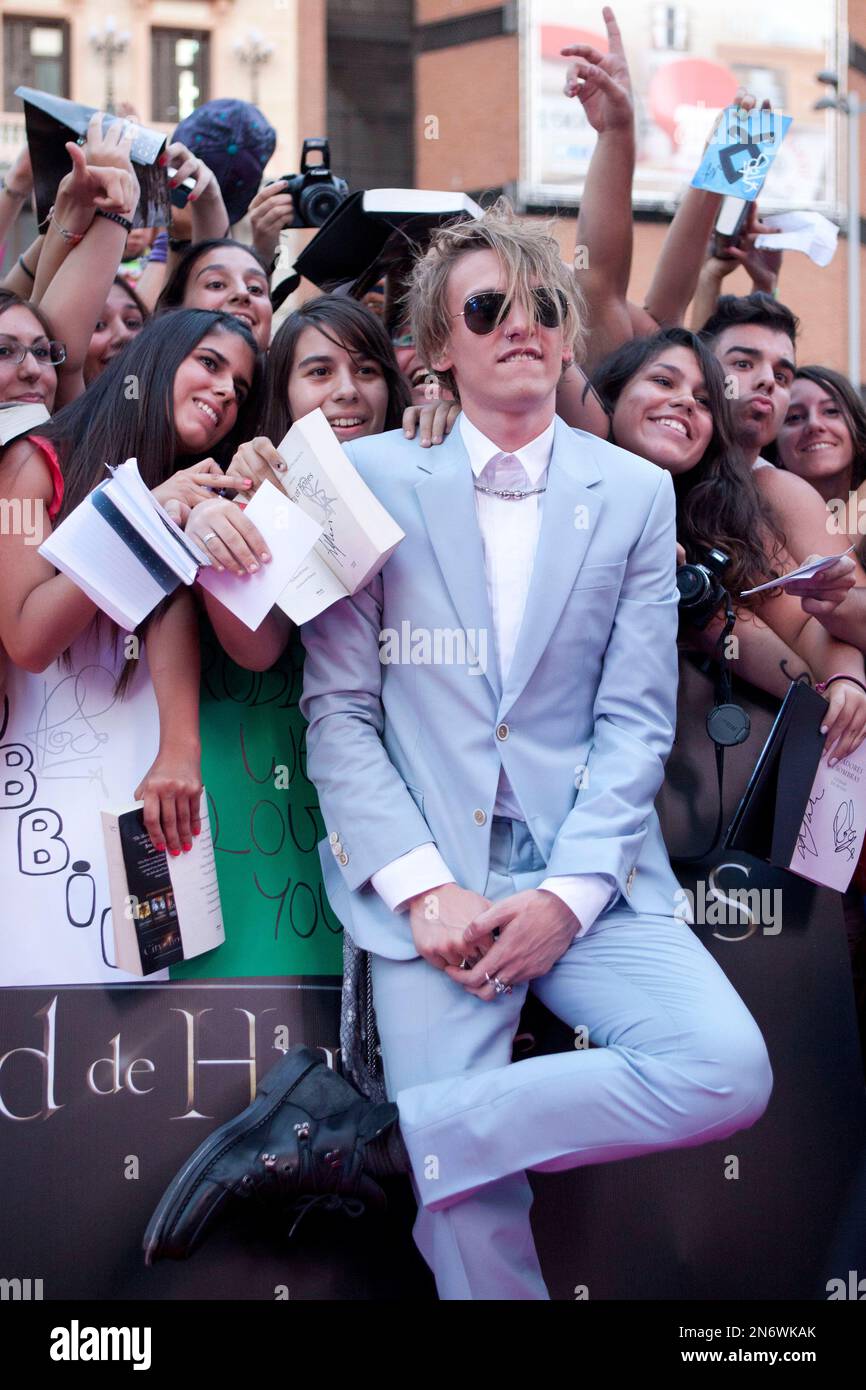 English actor Jamie Campbell Bower attends the premiere of the film ...