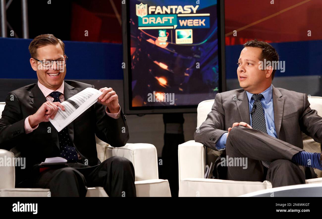 Commentators Matt Smith and Michael Fabiano are seen during the Panel ...