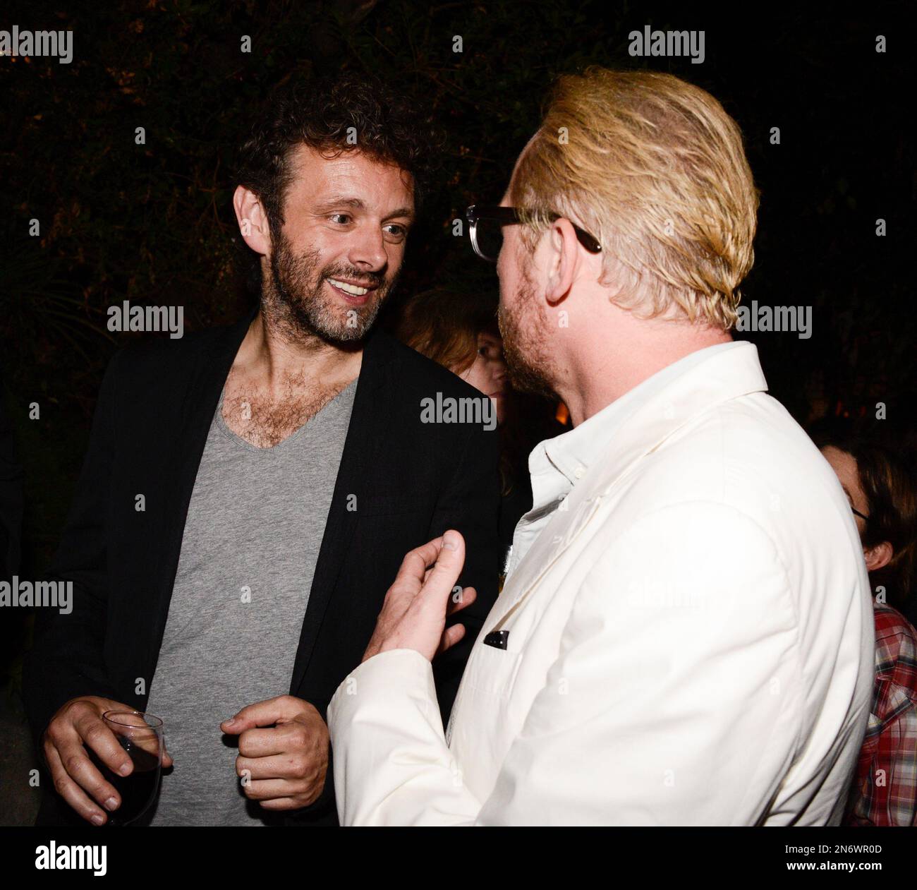 Actor Michael Sheen, left, and actor Simon Pegg attend the after party ...