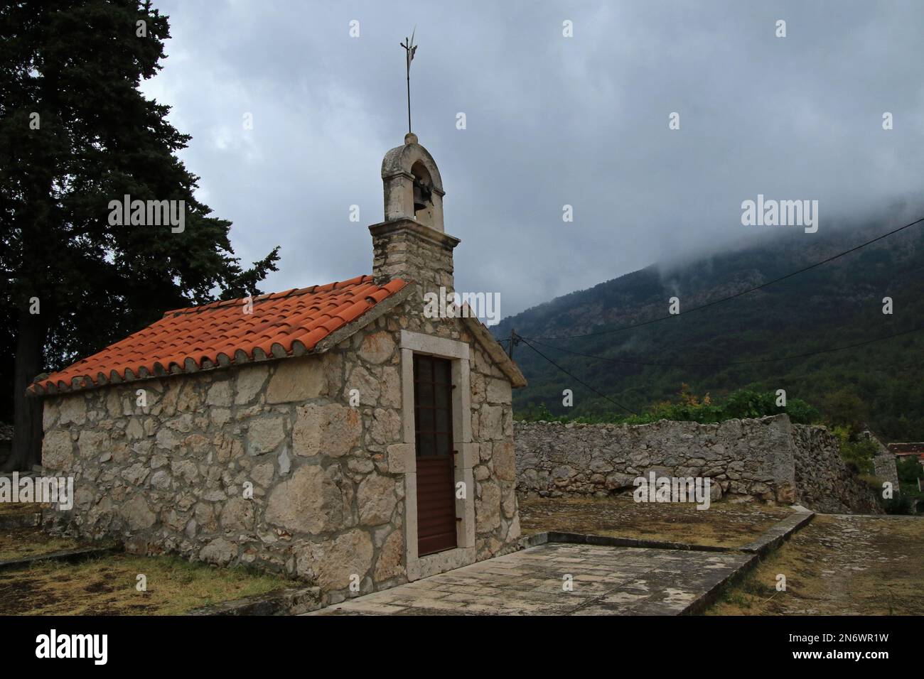 Small chapel of St. Rok in Vrisnik village, Hvar island, Croatia Stock ...