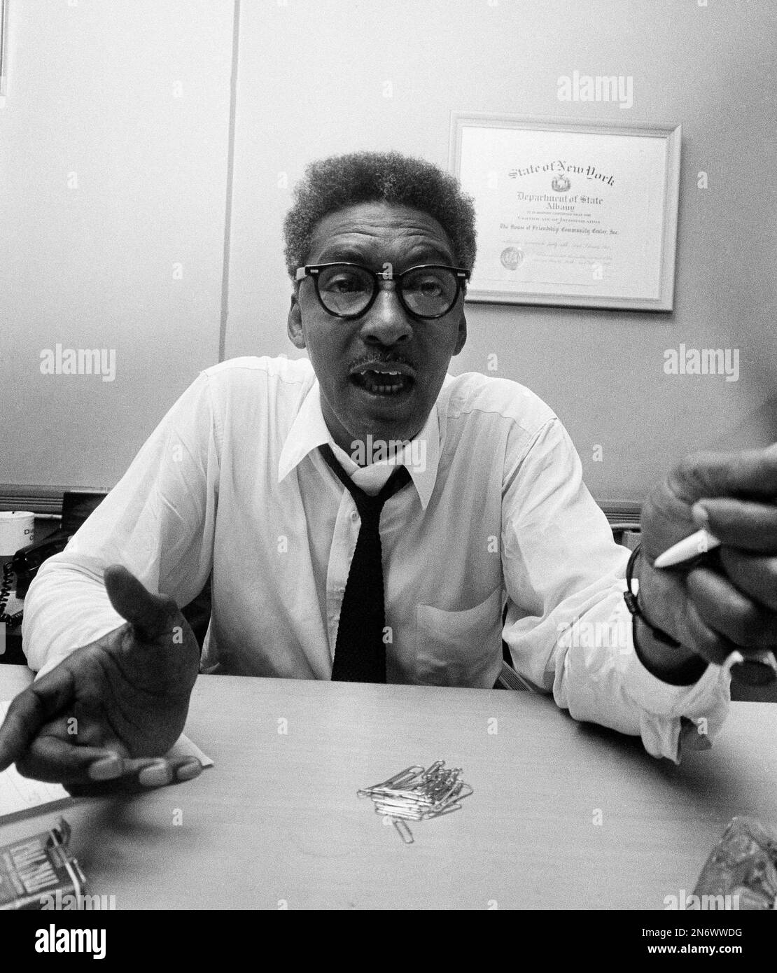 FILE - In this Aug. 1, 1963 black-and-white photo, Bayard Rustin ...
