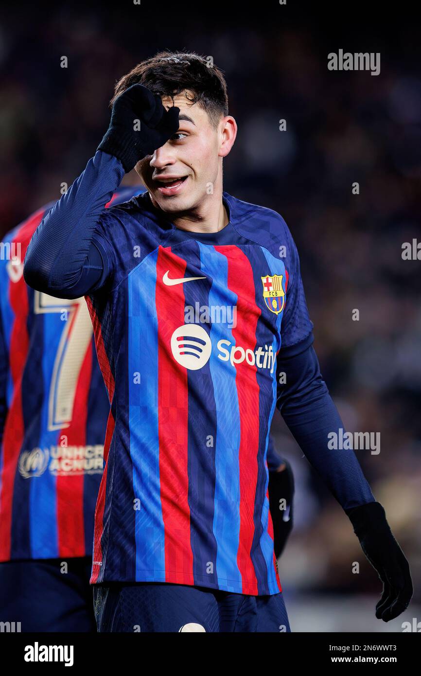 BARCELONA - JAN 23: Pedri celebrates after scoring a goal during the ...