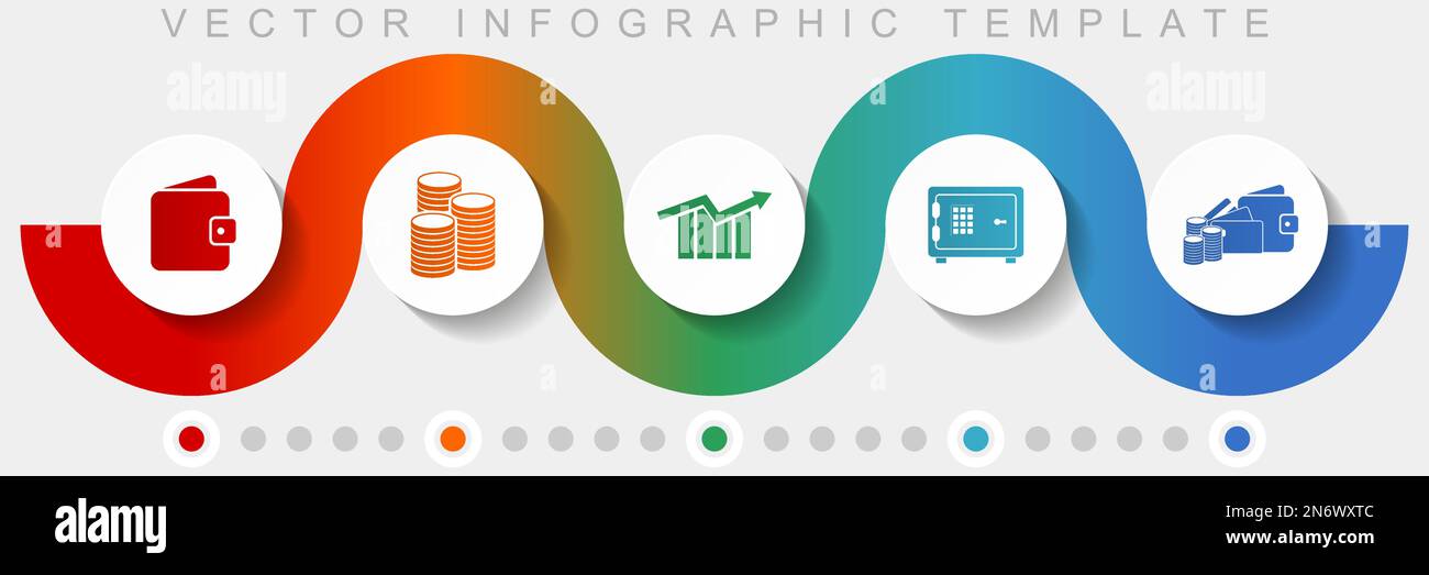 Banking infographic vector template with icon set, miscellaneous icons ...
