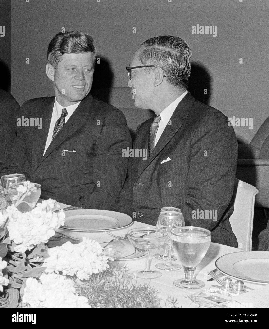 President John F. Kennedy talks with U.N. Secretary-General U Thant ...