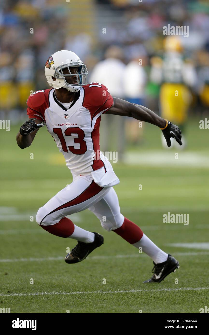 Arizona Cardinals Jaron Brown warms up before the game against the ...