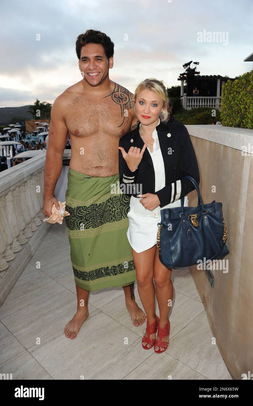 Emily Osment, right, and Aaron Kia attend the Oceana’s Annual SeaChange Summer Gala on Sunday ...