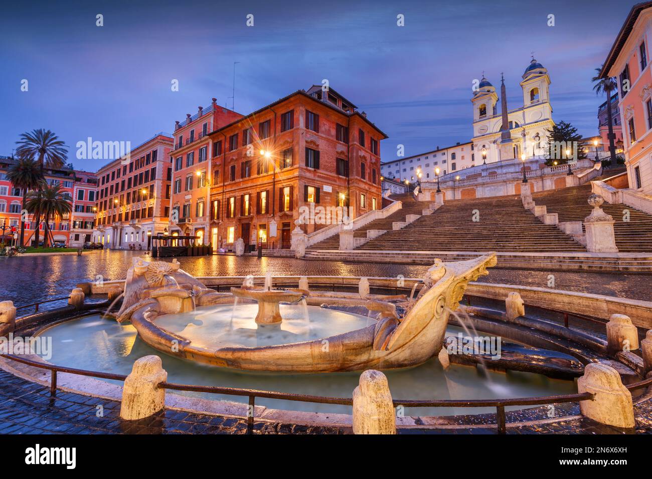 Spanish Steps in Rome, Italy in the early morning Stock Photo - Alamy