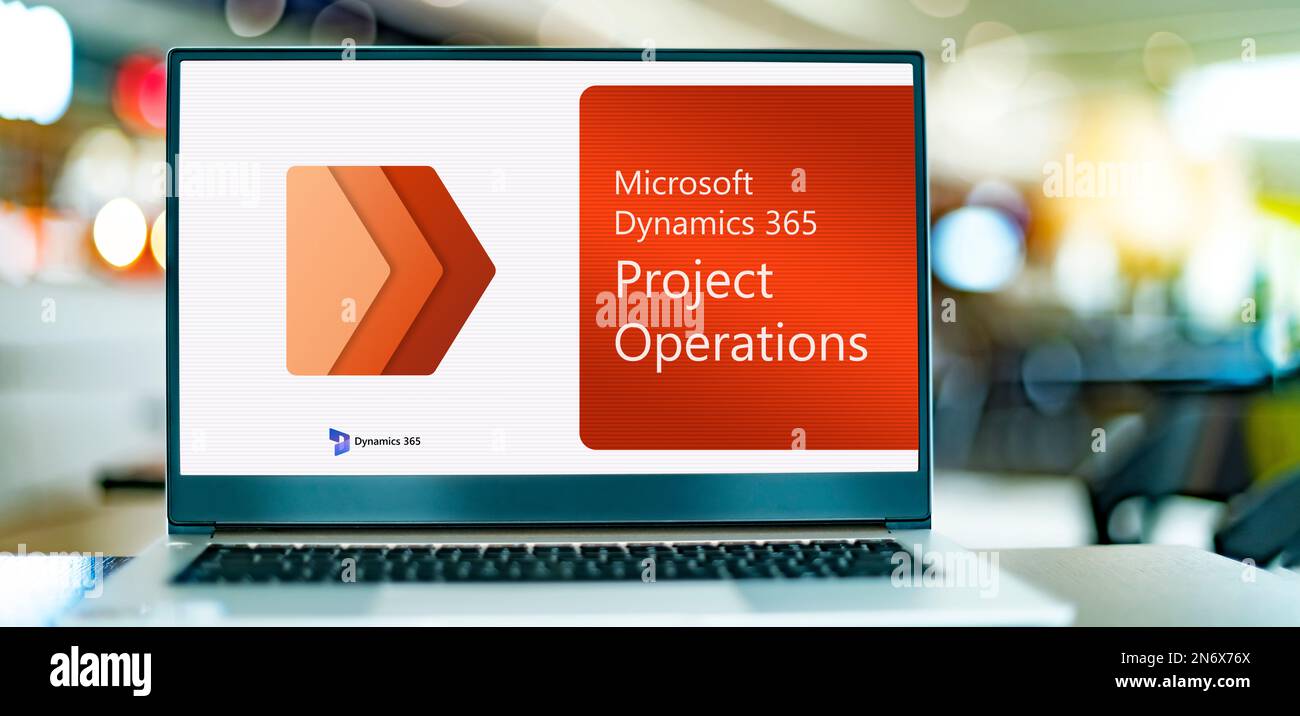 POZNAN, POL - MAY 24, 2022: Laptop computer displaying logo of ...