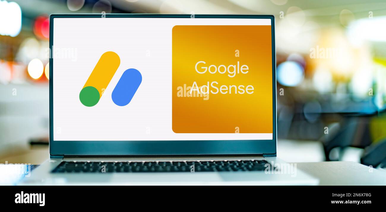 POZNAN, POL - JUN 1, 2022: Laptop computer displaying logo of Google ...