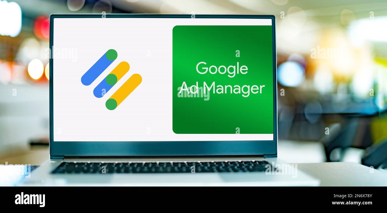 POZNAN, POL - JUN 1, 2022: Laptop computer displaying logo of Google Ad ...