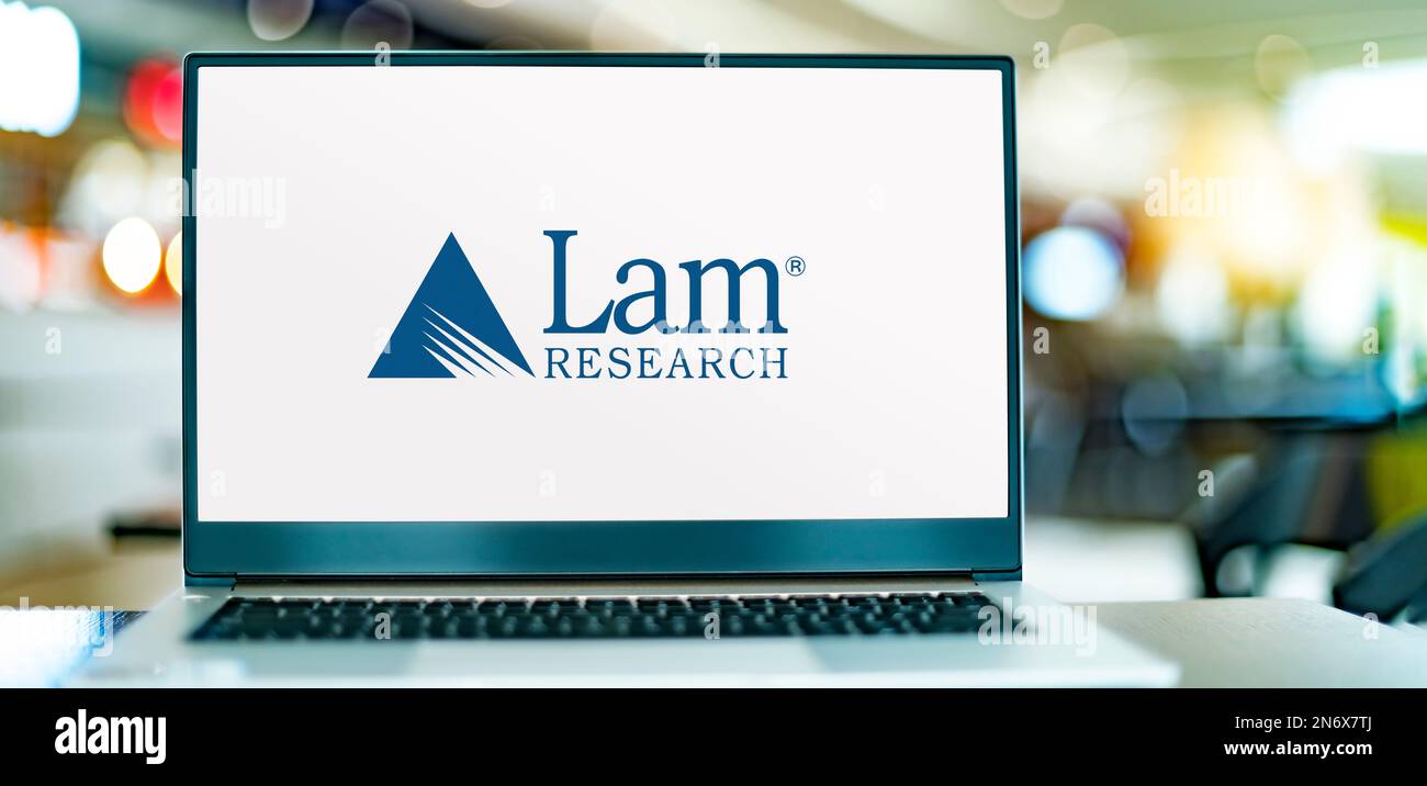 POZNAN, POL - AUG 2, 2022: Laptop computer displaying logo of Lam ...
