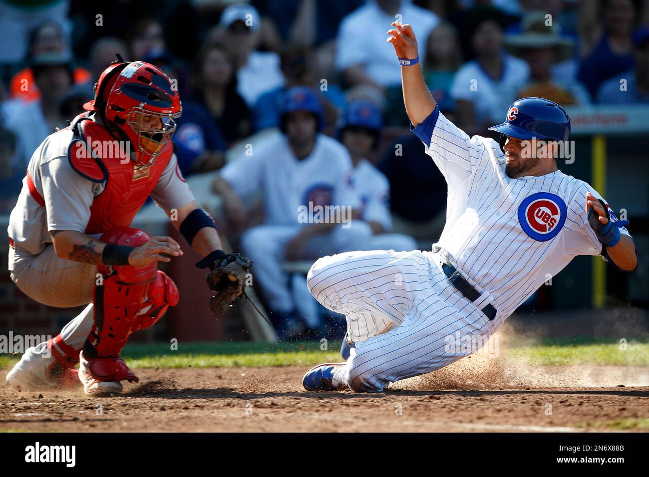 Chicago Cubs' David DeJesus is called out at home under St. Louis ...