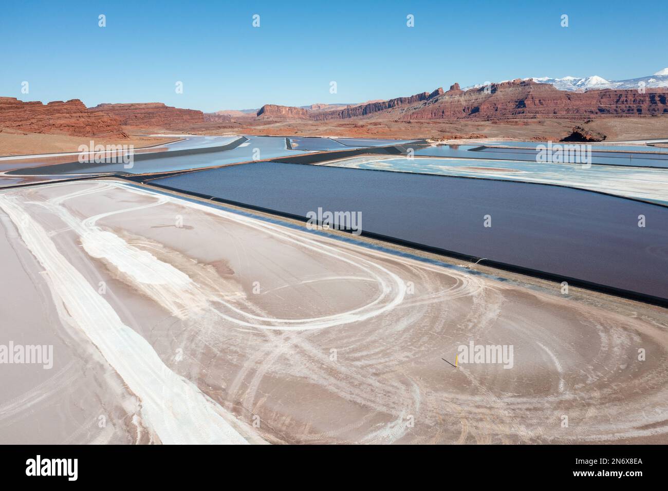 Evaporation Ponds At A Potash Mine Using A Solution Mining Method For Extracting Potash Near