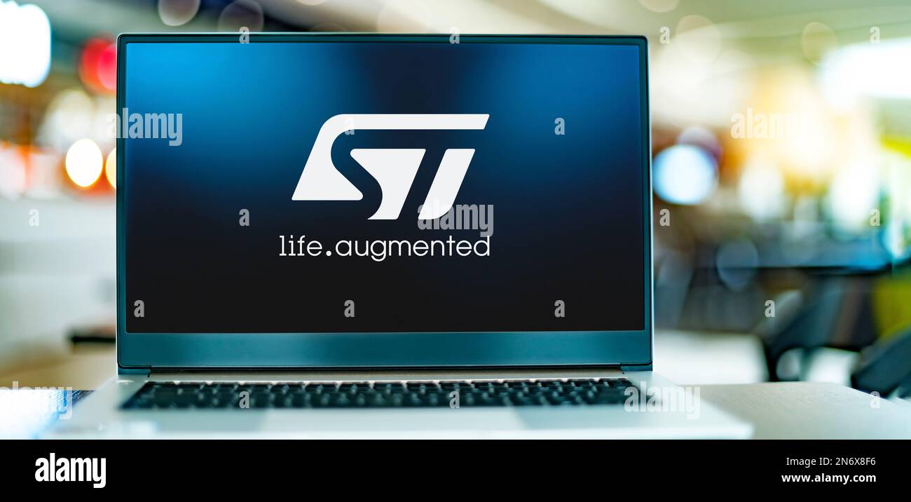 POZNAN, POL - AUG 2, 2022: Laptop computer displaying logo of ...