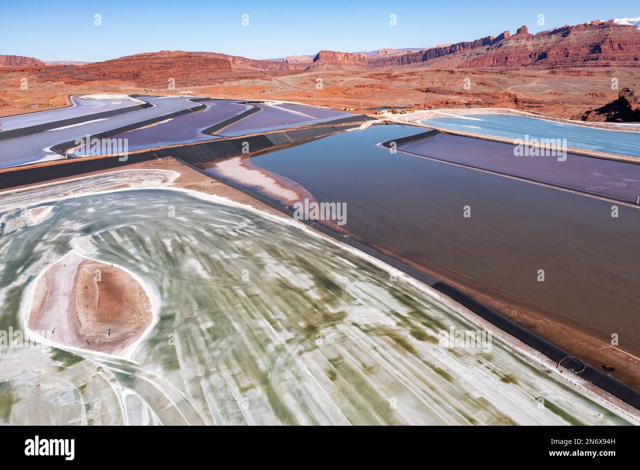 Evaporation ponds at a potash mine using a solution mining method for ...
