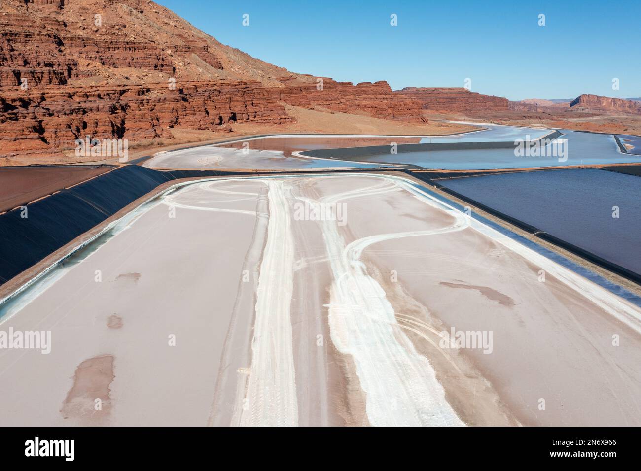 Evaporation Ponds At A Potash Mine Using A Solution Mining Method For Extracting Potash Near