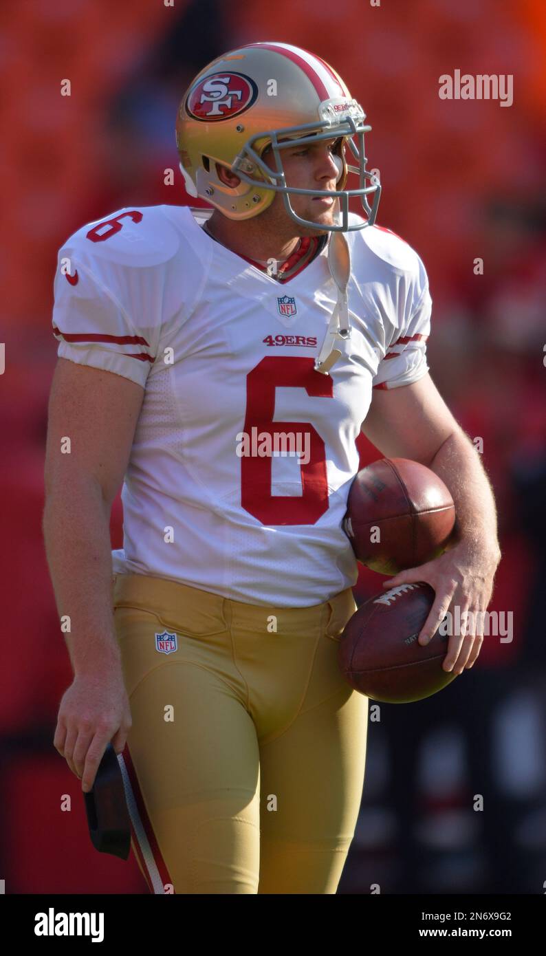 San Francisco 49ers punter Colton Schmidt (6) during warm-ups before ...