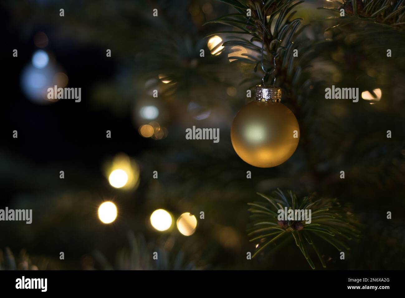 Christmas tree ball on a fir tree Stock Photo - Alamy