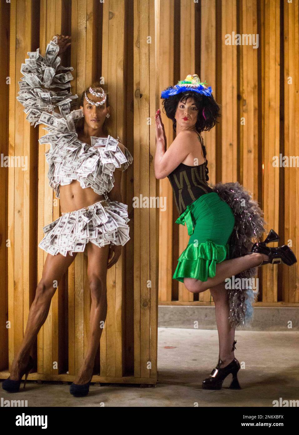 Competitors pose for photographers at the second Voguing Out Festival ...