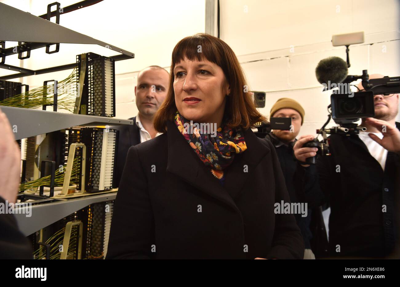 Shadow chancellor Rachel Reeves during a visit to Openreach ...