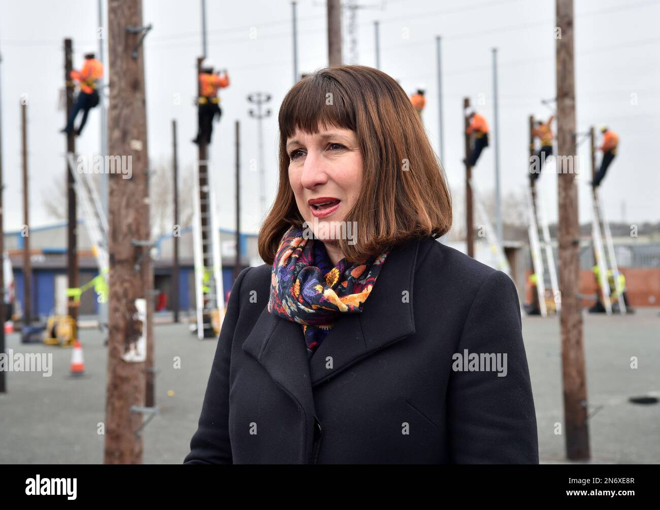 Shadow chancellor Rachel Reeves during a visit to Openreach ...