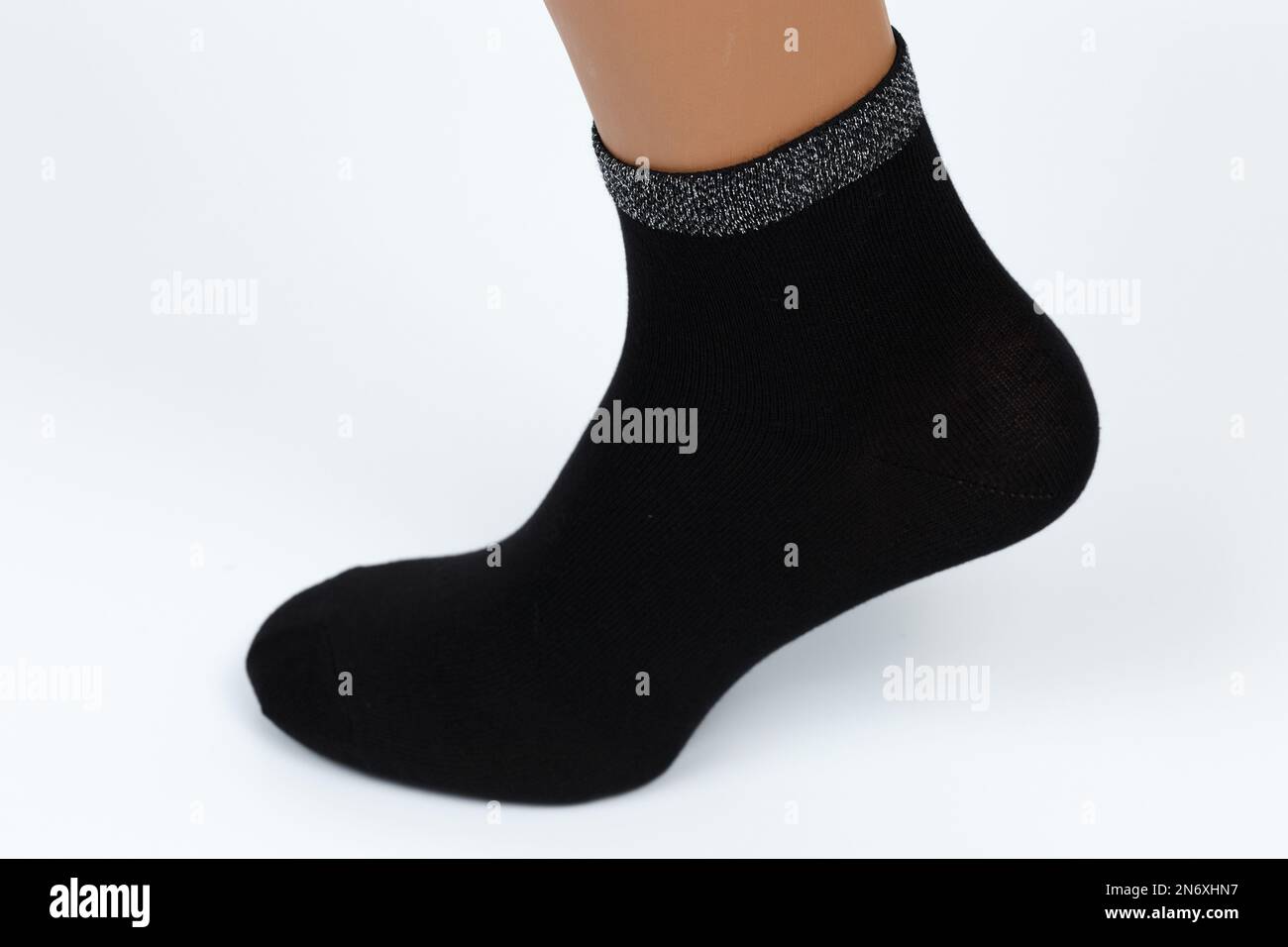 Socks on a white background. Socks on the leg Stock Photo - Alamy