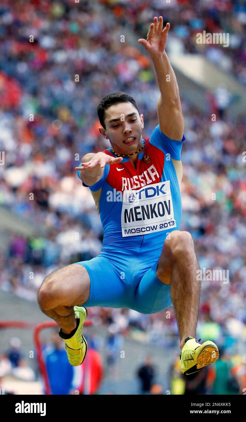 Russia's Aleksandr Menkov competes in the men's long jump final at the ...