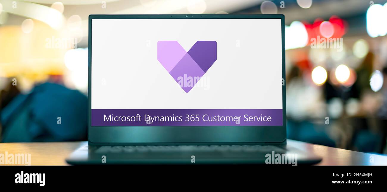 POZNAN, POL - MAY 24, 2022: Laptop computer displaying logo of ...