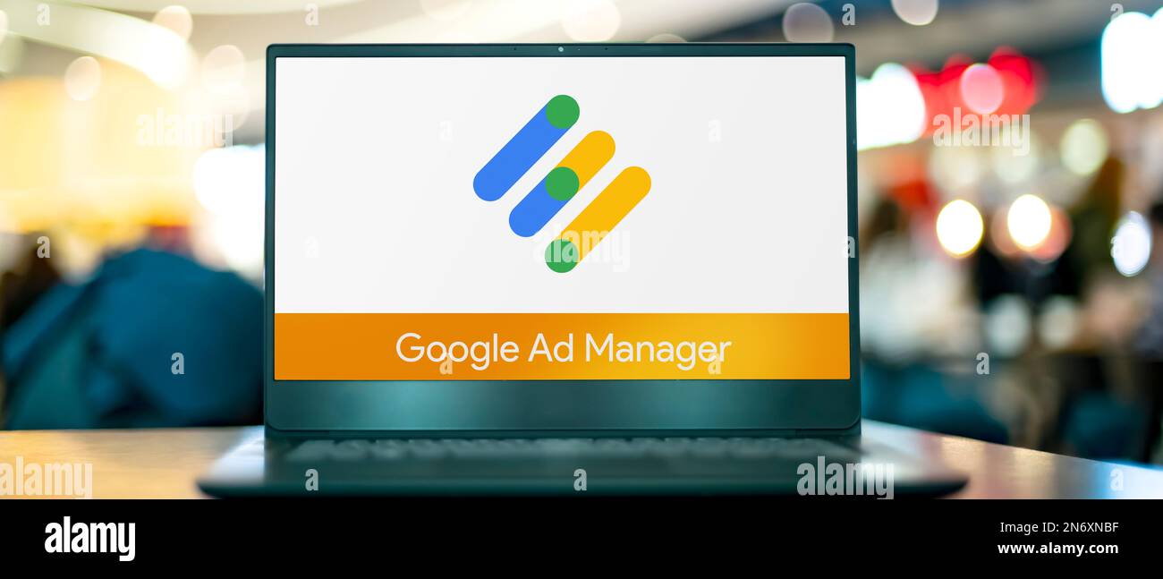 POZNAN, POL - JUN 1, 2022: Laptop computer displaying logo of Google Ad ...