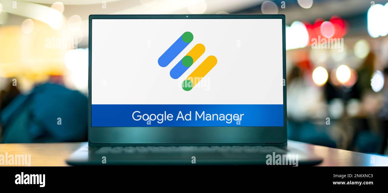 POZNAN, POL - JUN 1, 2022: Laptop computer displaying logo of Google Ad ...