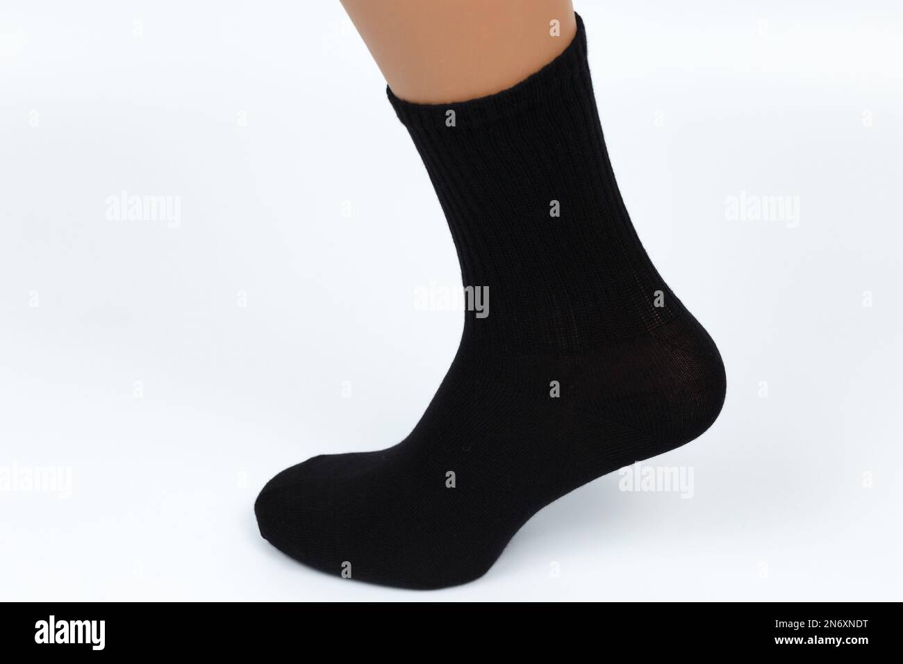 Socks on a white background. Socks on the leg Stock Photo - Alamy